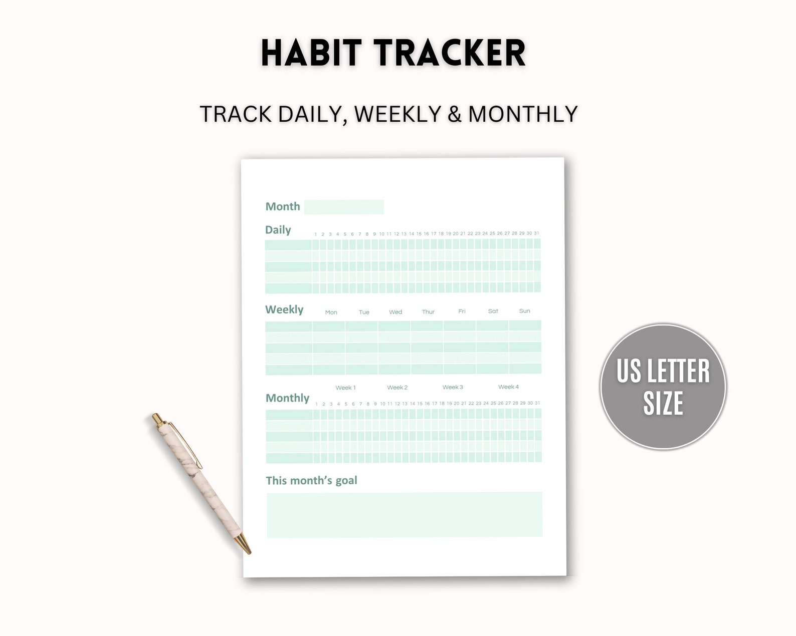 Habit Tracker PDF, Printable, 70 Habit Tracker Ideas, Track Daily ...