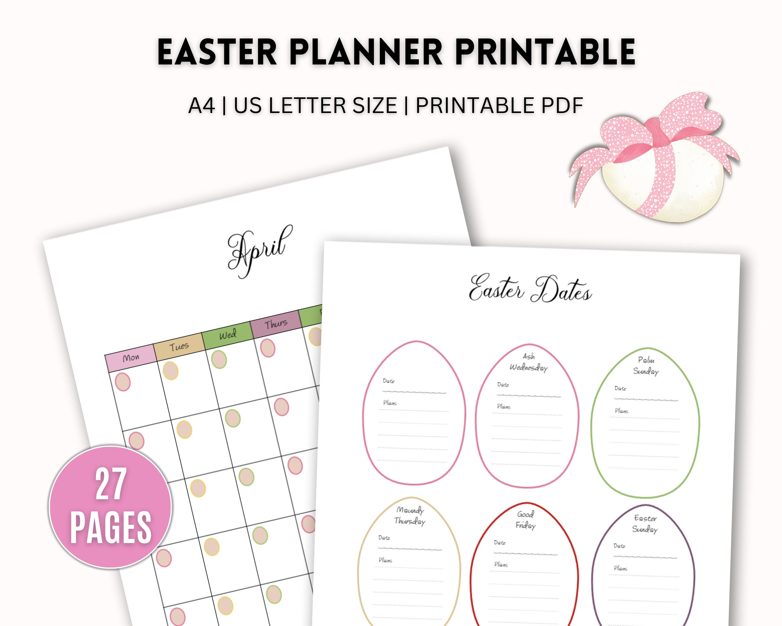 Easter Planner Printable, Easter Organizer, Easter Crafts & Activities ...