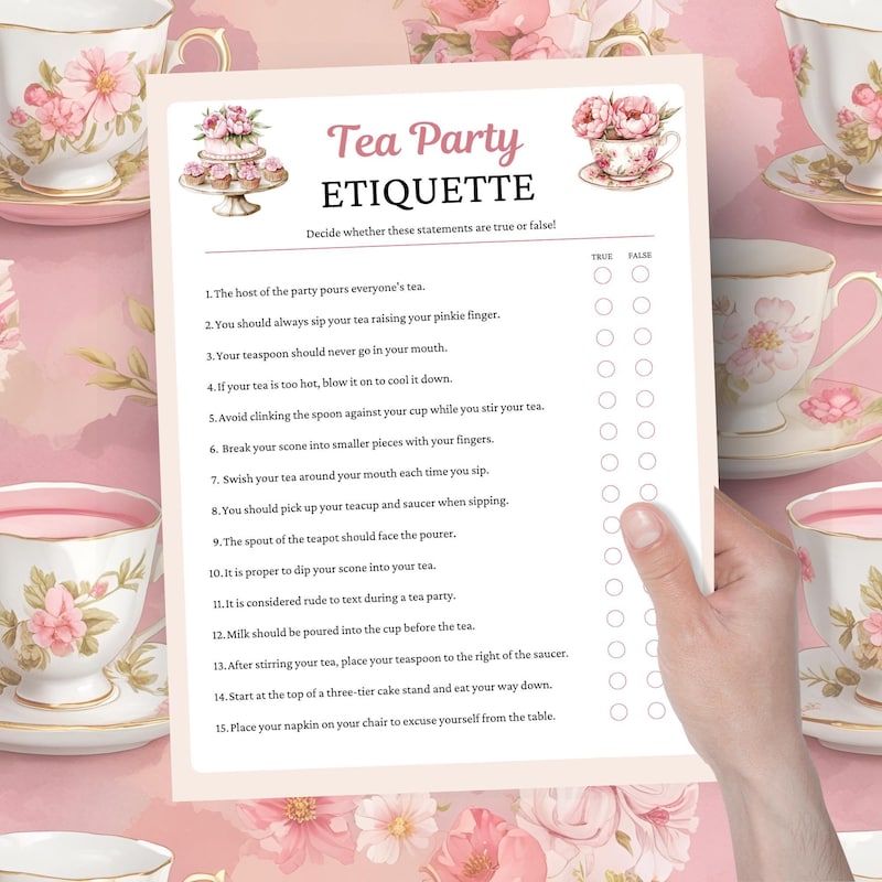 Tea Party Etiquette Game - Etsy