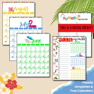 Summer Bucket List Templates, Printables, Summer Fun, to Do List, Fun ...