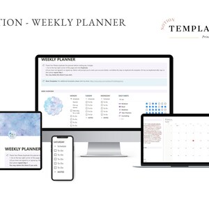 Notion Template, Weekly Planner Dashboard, Business or Personal Use ...