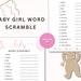 Word Scramble Baby Girl Shower Game, Printable, Fun Baby Shower Game ...