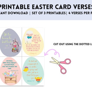 Printable Easter Card Verses | Kids Bible | Religious Learning - Etsy