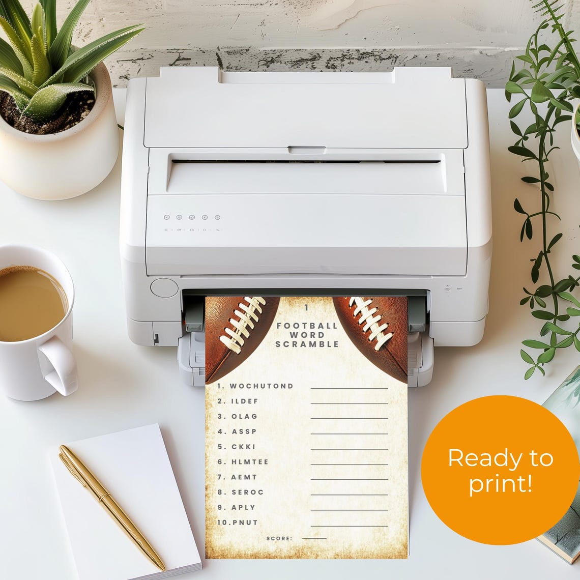 Football Word Scramble Printable Game, Printable Football Party Game ...