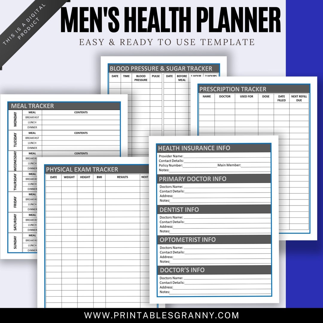 Mens Health Planner Planner for Men Weekly Planner for Men - Etsy