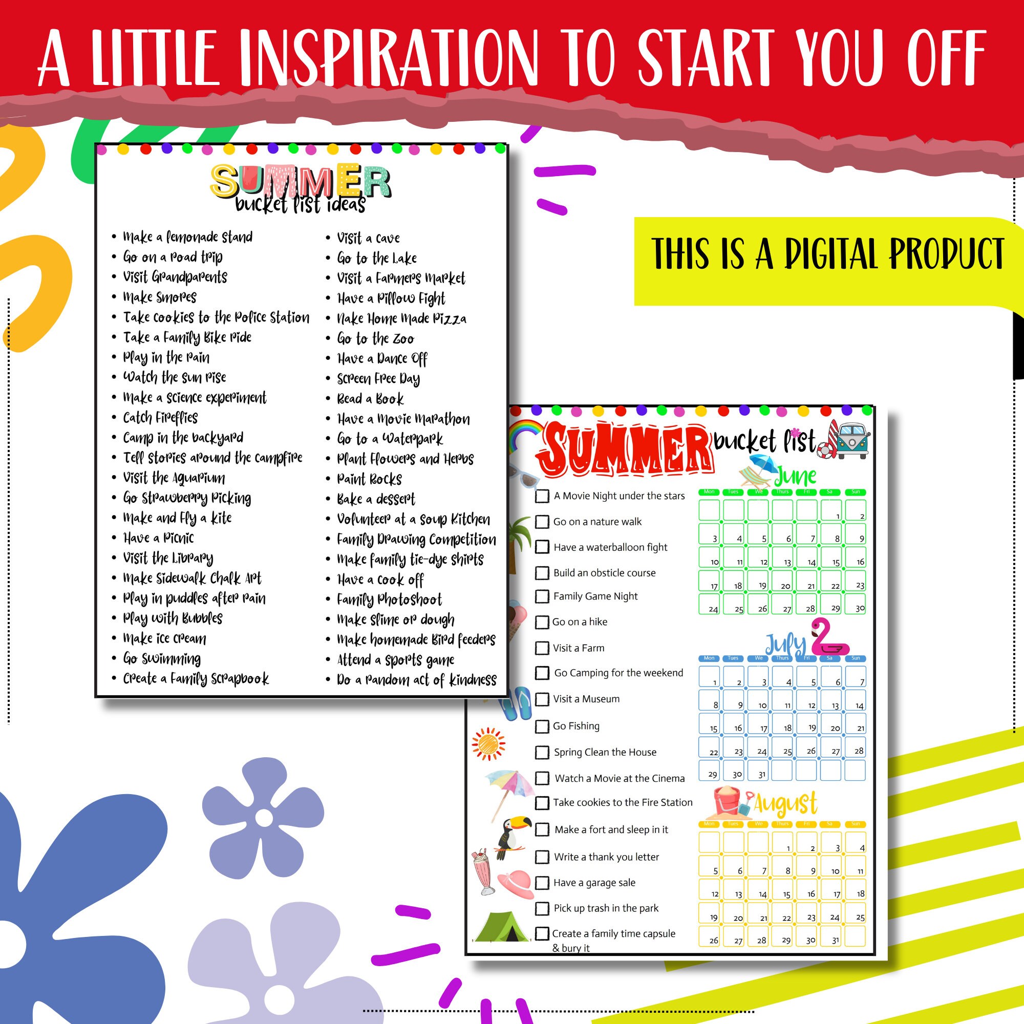 Kids Summer Bucket List Printables, Kids Fun, Games & Activities ...