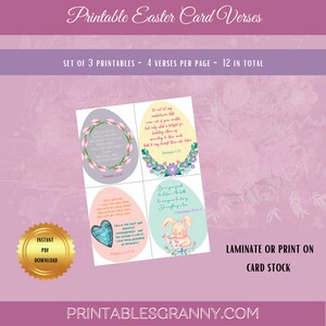 Printable Easter Card Verses Kids Bible Verses Easter - Etsy