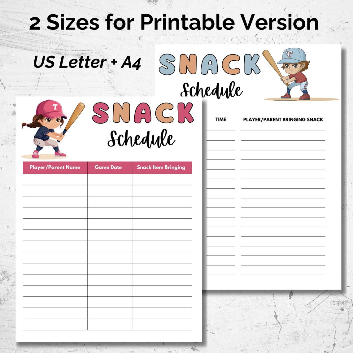 T Ball Snack Schedule Sign up Sheet, Team Sign up Form, Team Mom Snack ...