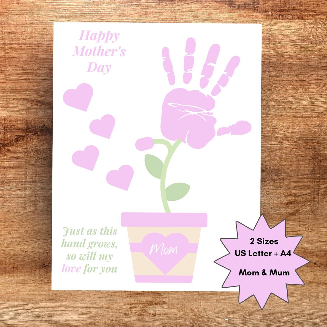 Your Love Helps Me Grow Handprint Craft Printable, Mother's Day Gift ...