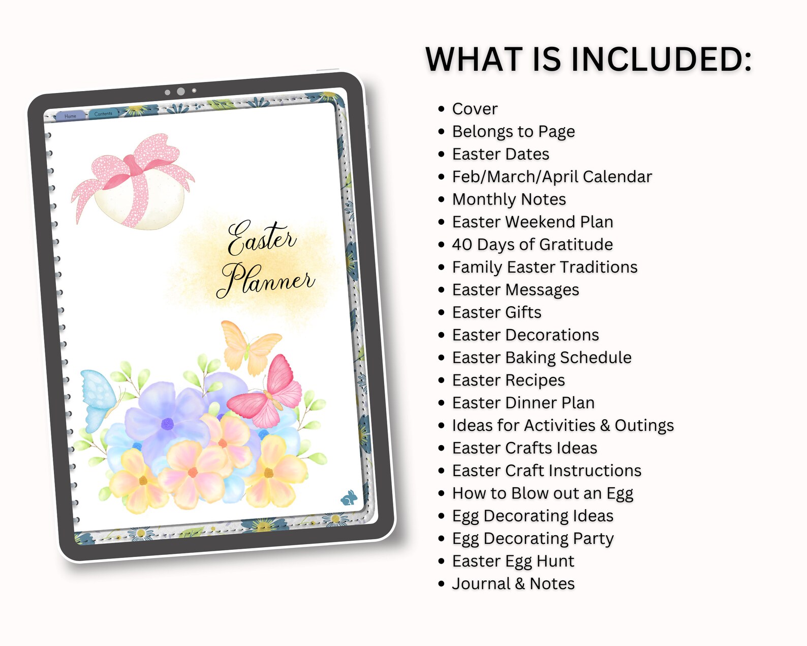Easter Planner, Digital Spring Planner, Easter Organizer, Bunny, Craft ...