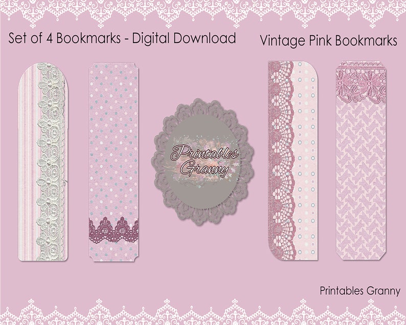 Pink Vintage Bookmarks Printable Women - Etsy