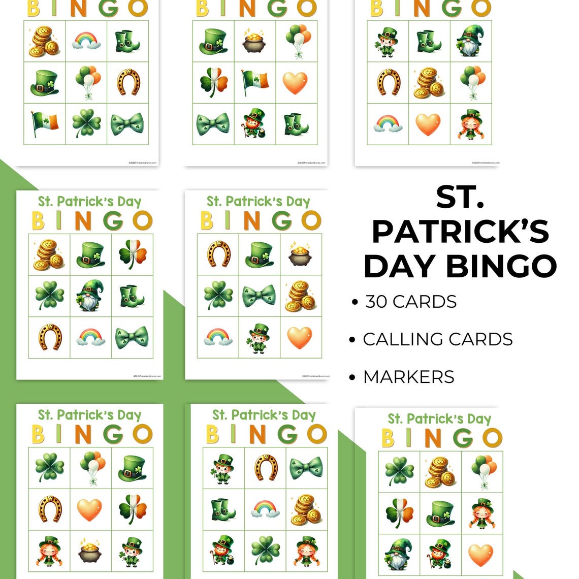 St Patricks Day Preschool Bingo - Fun Learning Game for Kids ...