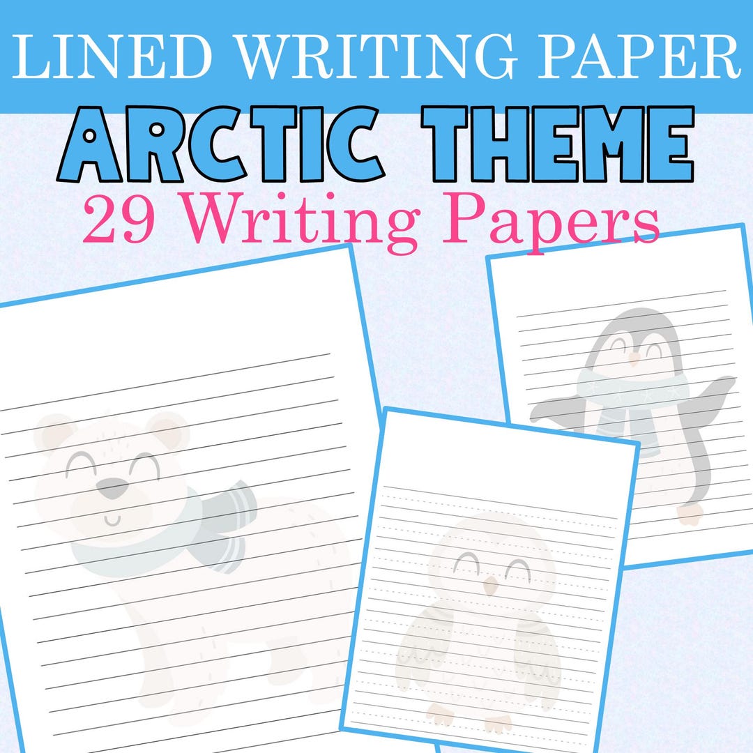 Kids Writing Paper, Lined and Dotted Handwriting Practice - Arctic ...