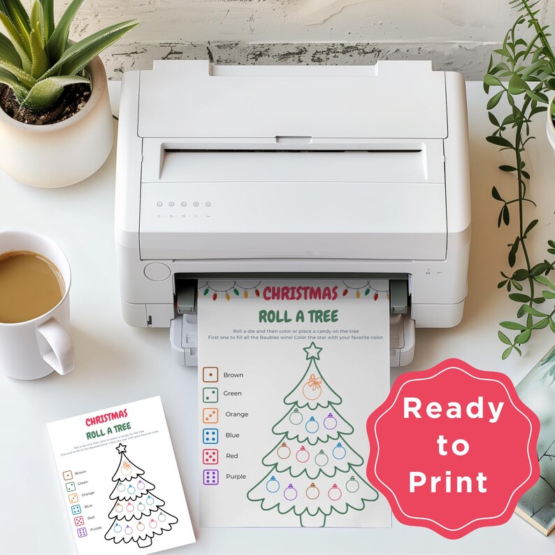 Roll a Tree Christmas Game Printable, Roll a Dice Games, Christmas ...