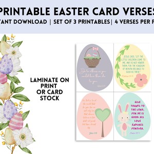 Printable Easter Card Verses | Kids Bible | Religious Learning - Etsy