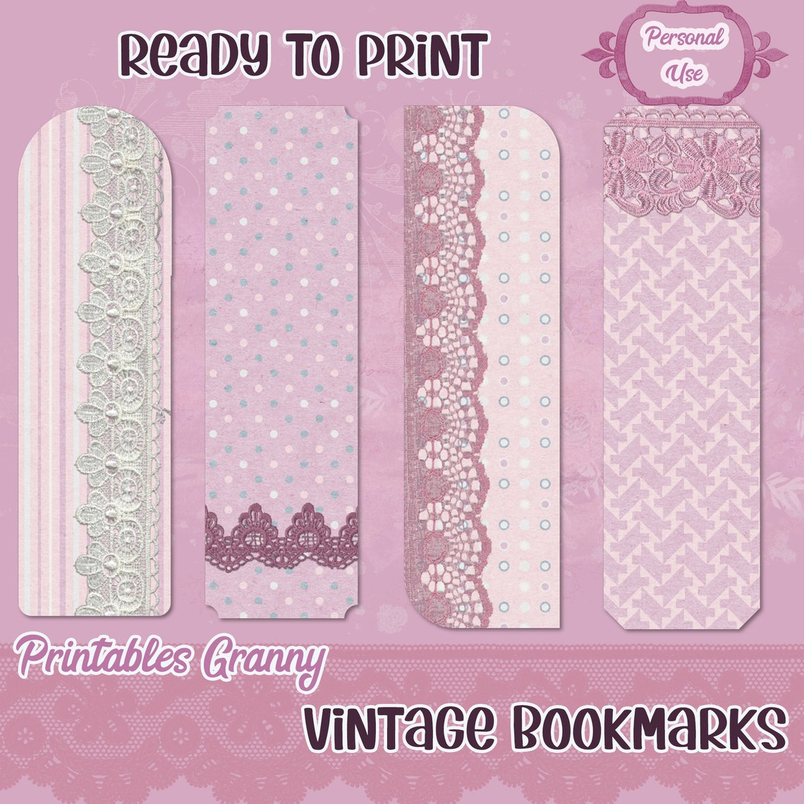 Pink Vintage Bookmarks Printable Women - Etsy