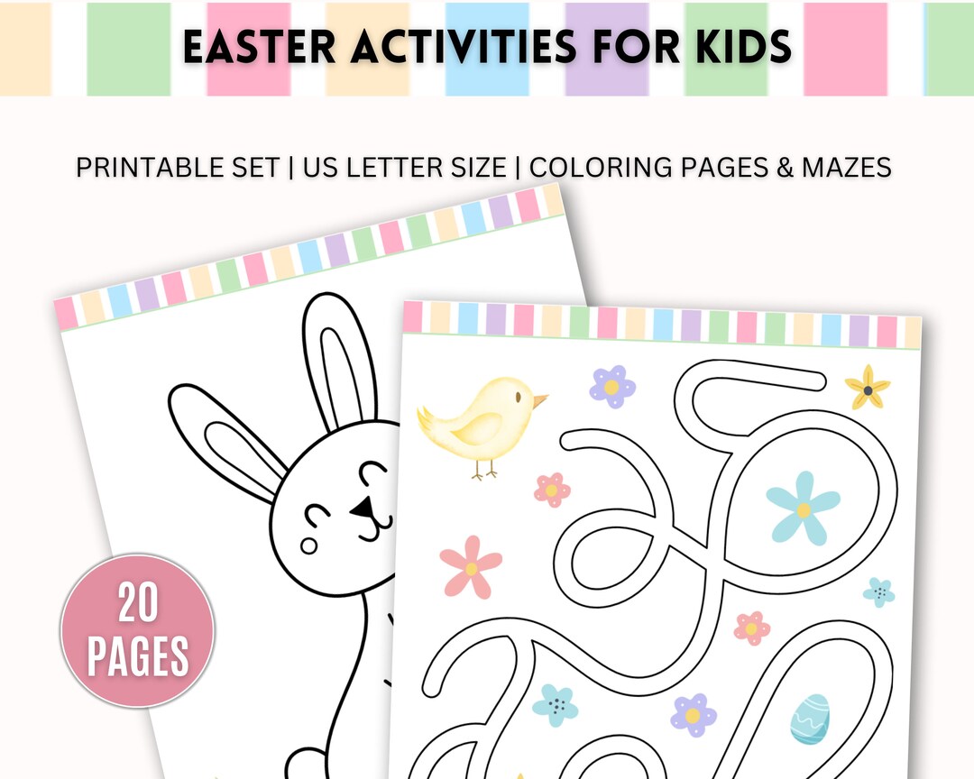 Easter Activities for Kids, Printables Pack, Coloring Pages, Mazes for ...