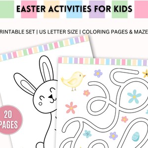 Easter Activities for Kids, Printables Pack, Coloring Pages, Mazes for ...