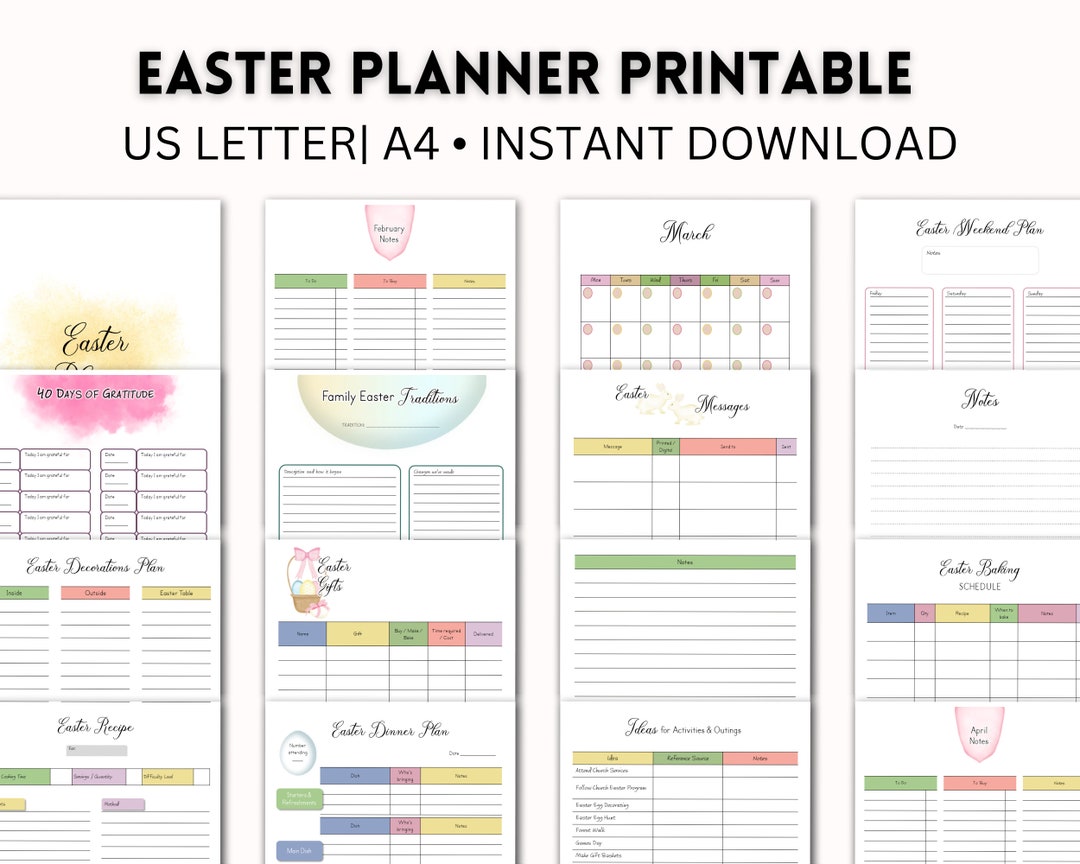 Easter Planner Printable, Easter Organizer, Easter Crafts & Activities ...