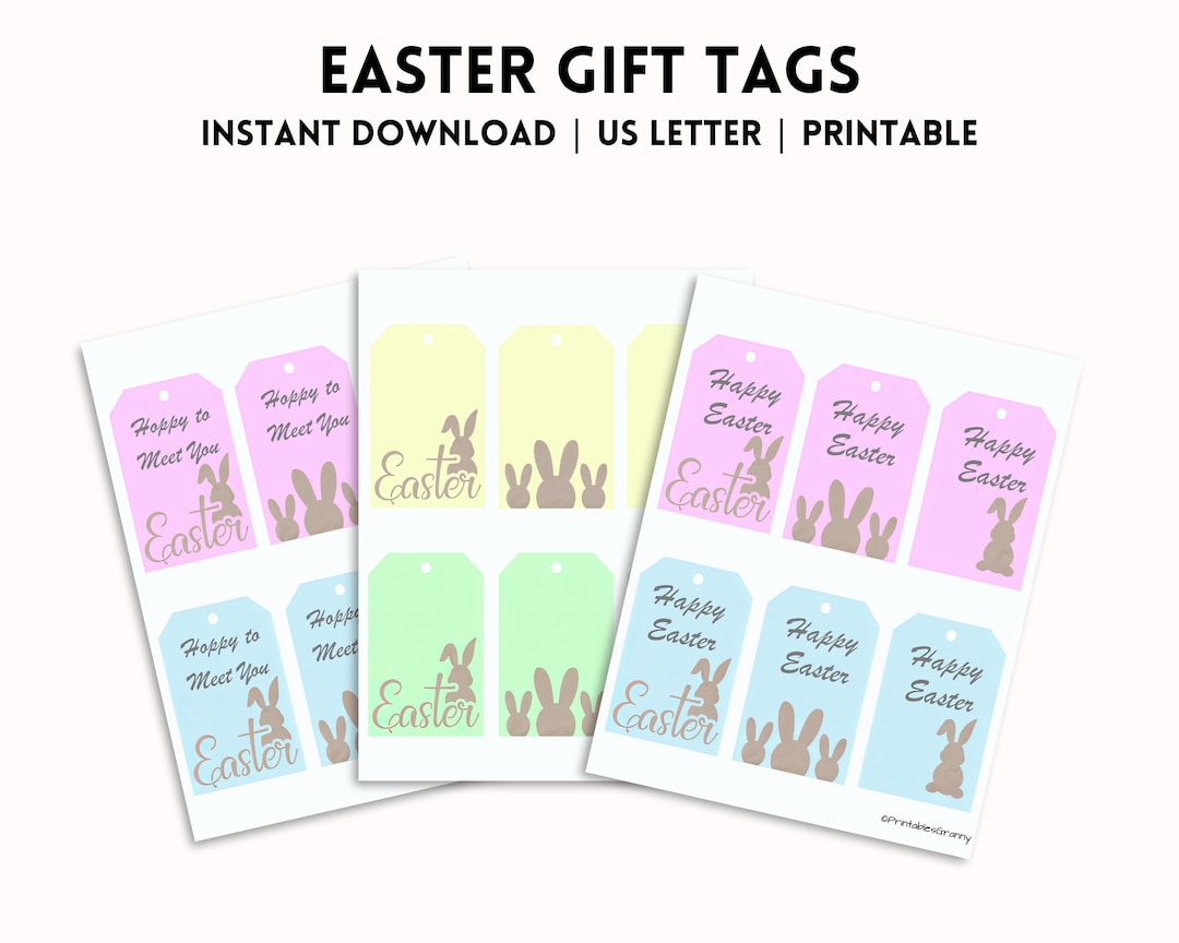 Easter Gift Tag Basket Name Tags Printable Easter Tag for Kids Easter ...