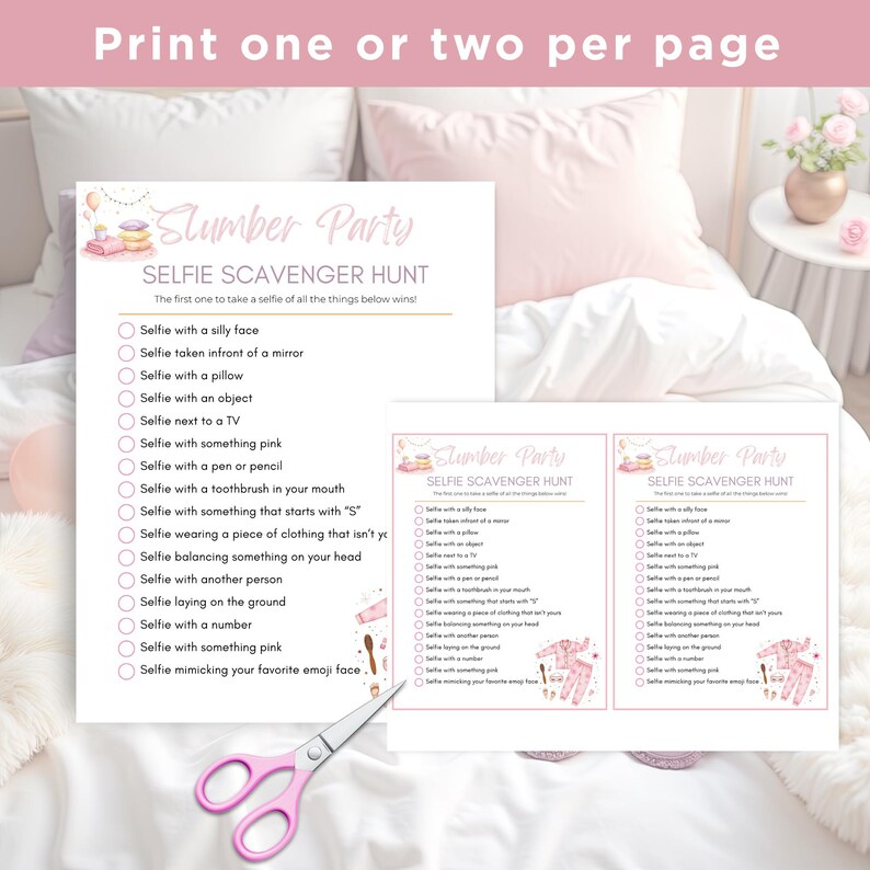 Slumber Party Games, Selfie Photo Scavenger Hunt, Sleepover Acitivties ...