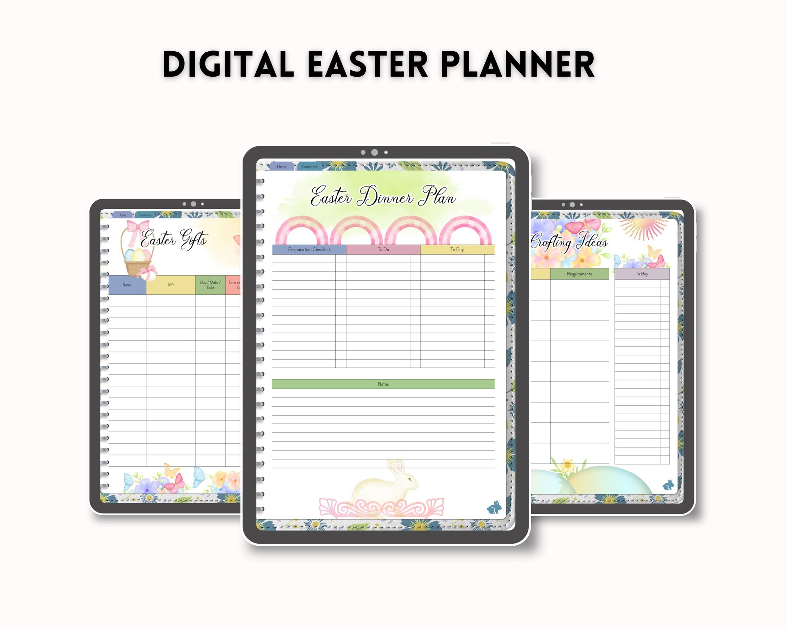 Easter Planner, Digital Spring Planner, Easter Organizer, Bunny, Craft ...