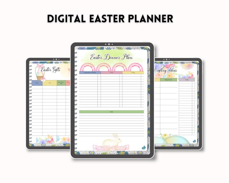 Easter Planner, Digital Spring Planner, Easter Organizer, Bunny, Craft ...