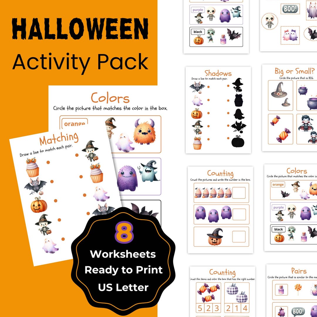 Printable Halloween Worksheets for Preschool & Kindergarten ...