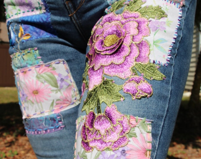 Appliqué Jeans - Etsy