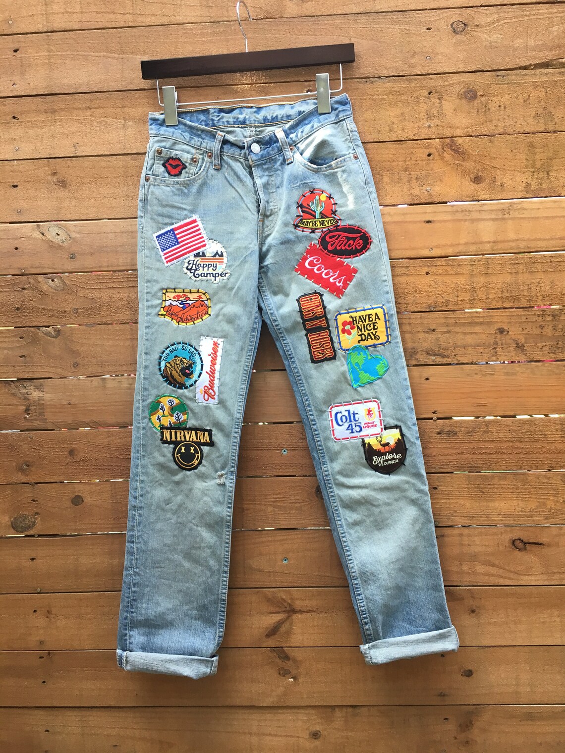 Vintage Levi's 501 Jeans Upcycled Levi's Button Fly Vintage Patched ...