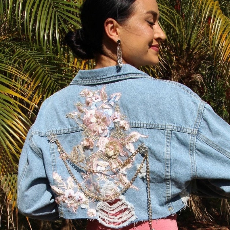 Embellished Denim Jacket - Etsy