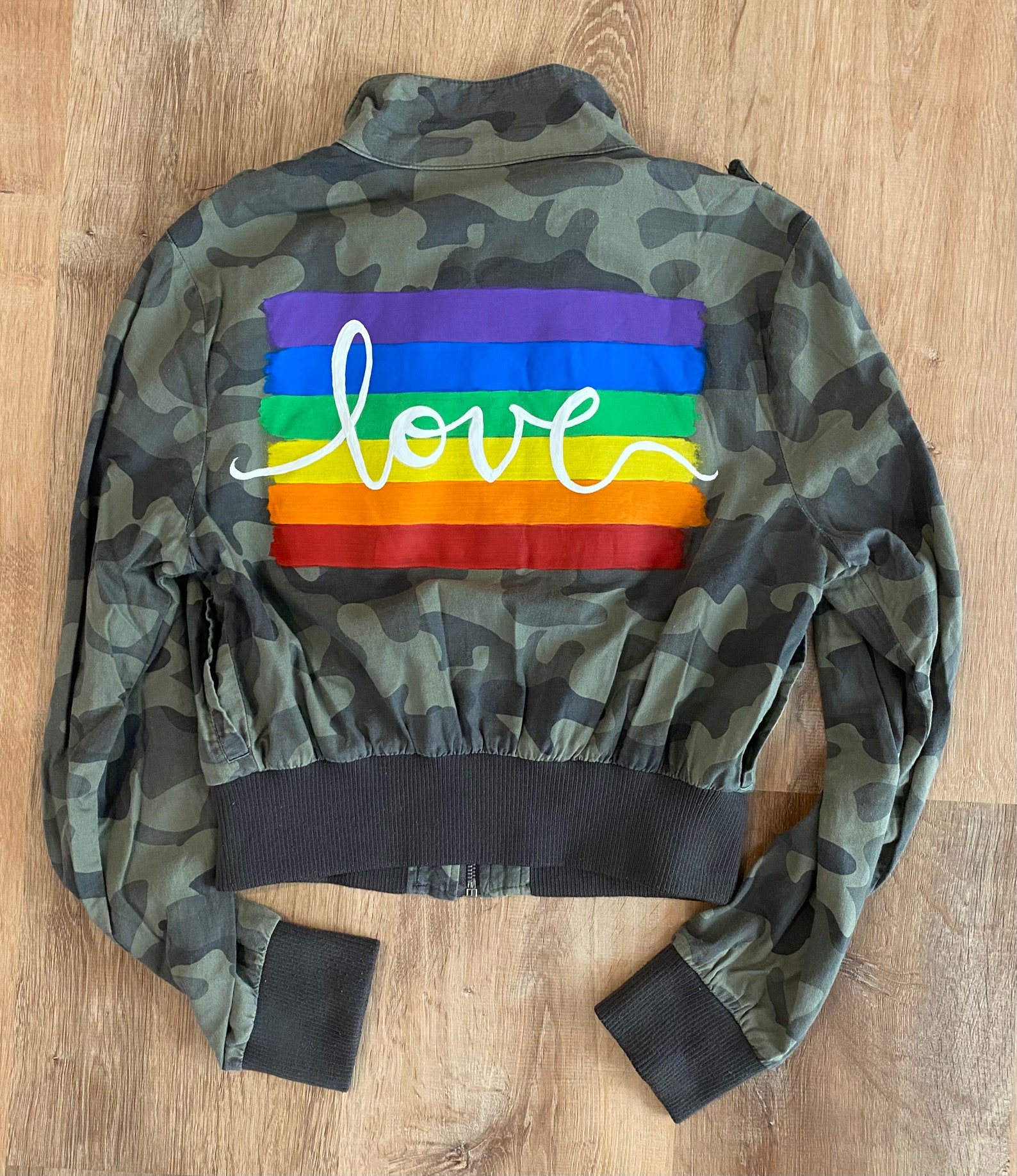 Custom Painted Jacket | Pride | Love is Love | Patched | LGBTQ ...