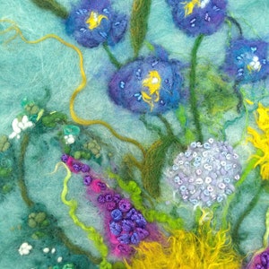 Flower Bouquet Painting, Original Wool Felt Art, Original and Unique ...