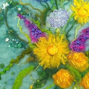 Flower Bouquet Painting, Original Wool Felt Art, Original and Unique ...