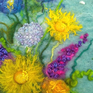 Flower Bouquet Painting, Original Wool Felt Art, Original and Unique ...