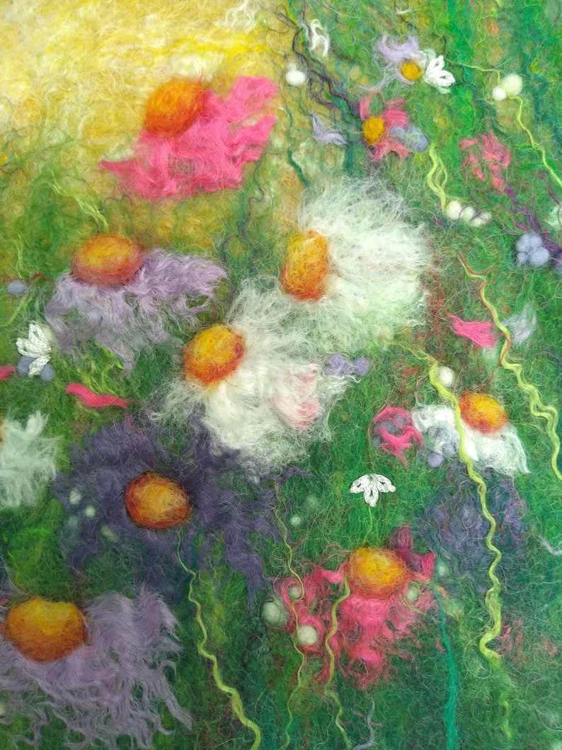 Wild Flowers, Summer Meadow, Flower Gardencolourful Landscape Art, Wet ...