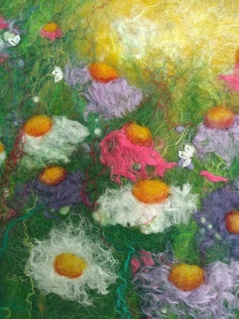 Wild Flowers, Summer Meadow, Flower Gardencolourful Landscape Art, Wet ...