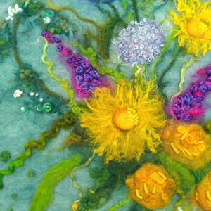 Flower Bouquet Painting, Original Wool Felt Art, Original and Unique ...