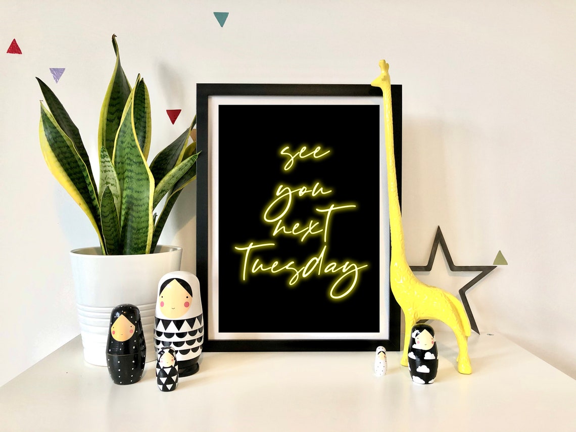 À mardi prochain Wall Art Drôle Wall Art Drôle Décor mural - Etsy France