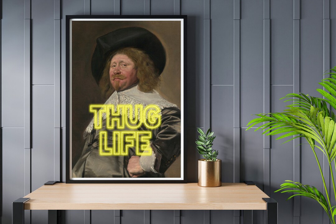 Thug Life Print Vintage Print Vintage Painting Altered Art Classic Oil ...