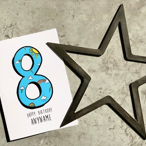 Personalised 8th Birthday Card Rainbow Birthday Card Sunshine Birthday ...