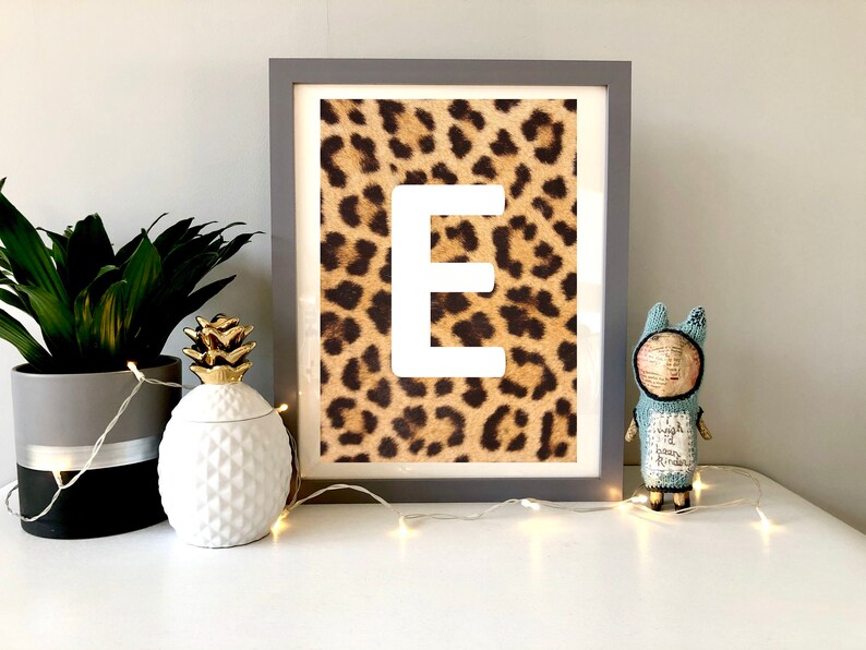 Letter Print Leopard Print Initial Print Name Print Leopard - Etsy