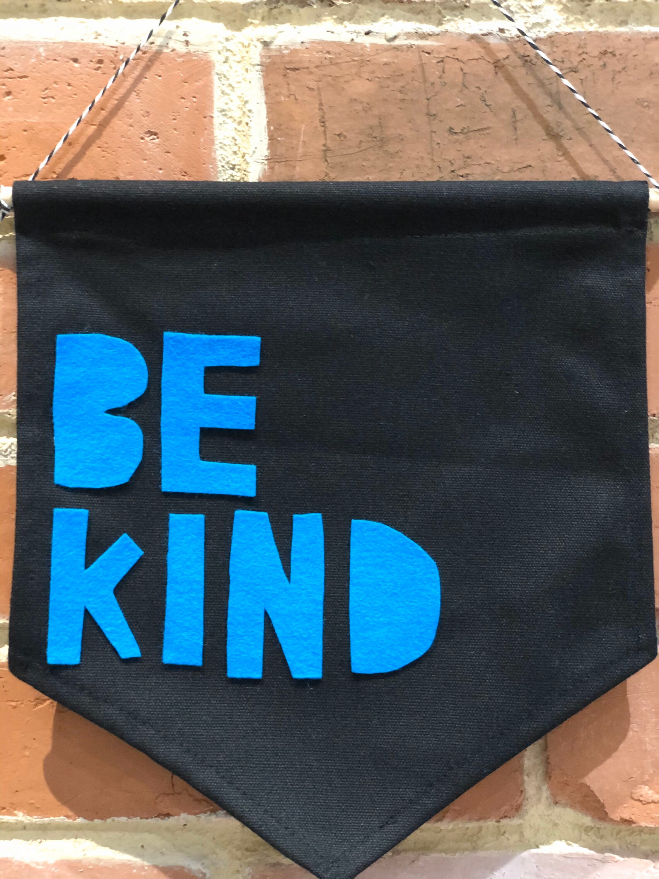 Kids Wall Banner Be Kind Kids Wall Flag Be Kind Black | Etsy