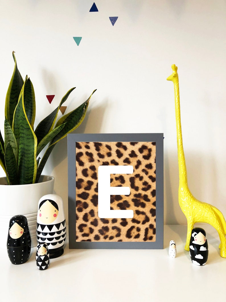 Letter Print Leopard Print Initial Print Name Print Leopard - Etsy