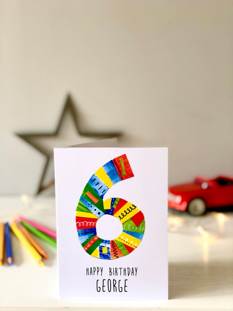 Personalised Sixth Birthday Card Custom 6th Birthday Card for | Etsy