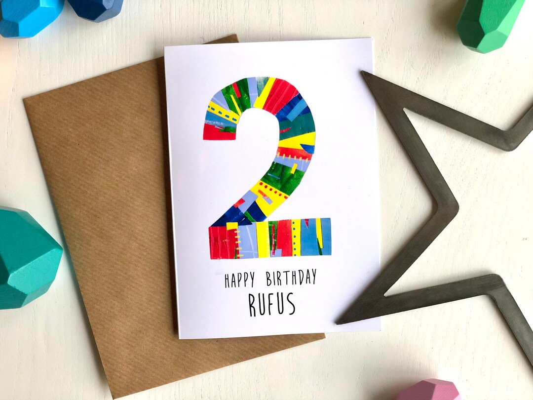 Personalised Second Birthday Card Custom 2nd Birthday Card for Boy Card ...