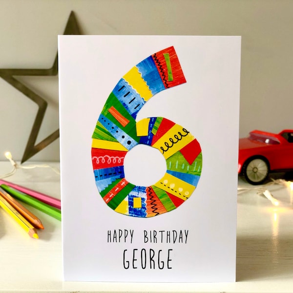 6 Year Old Birthday Card - Etsy