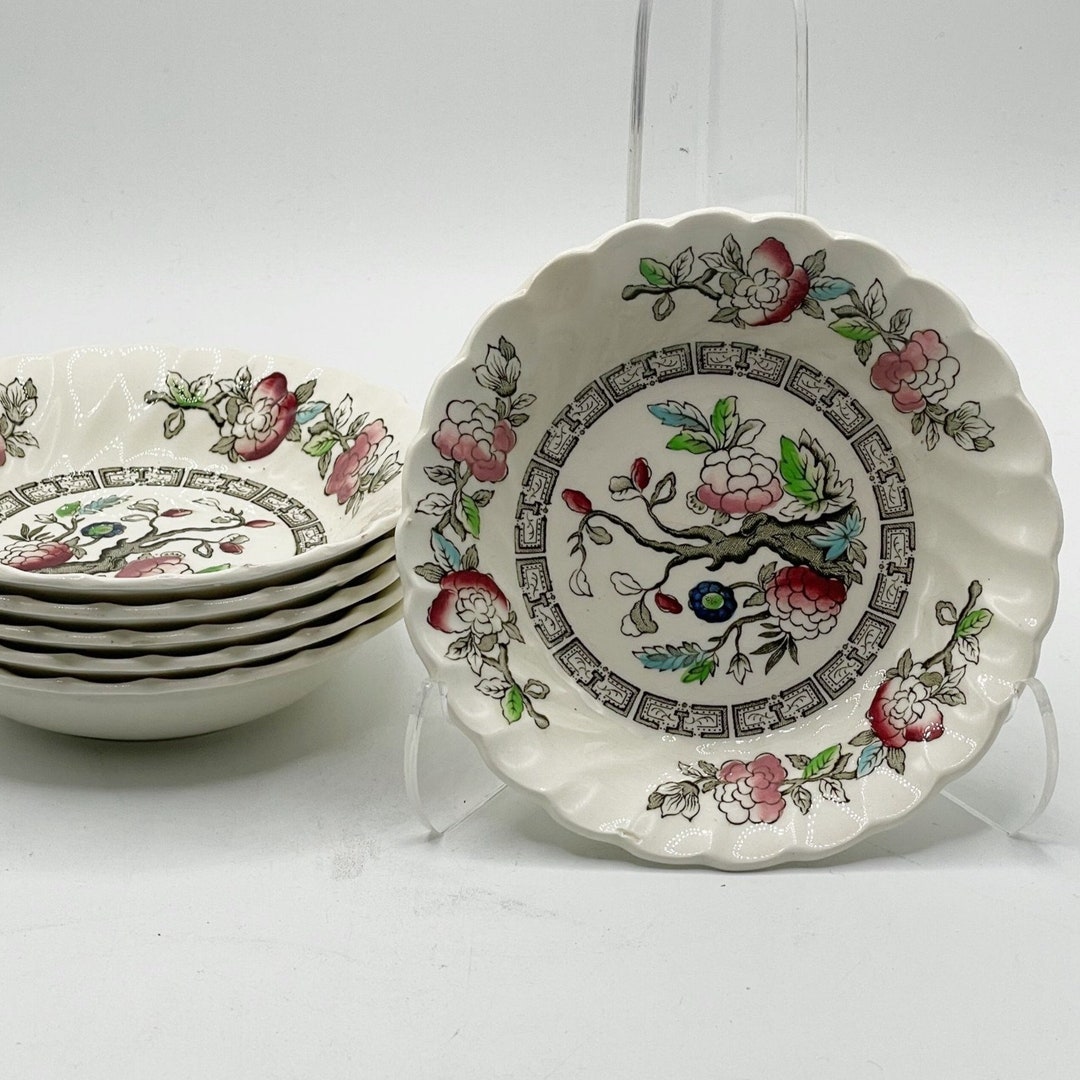 Myott Vintage Indian Tree Pattern Set of Six Small Bowls 4.75 Made in ...