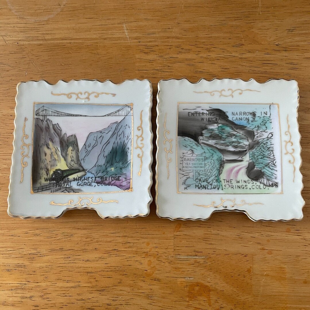 Vintage Colorado Cave of Winds Tallest Bridge Hand Painted Souvenir ...