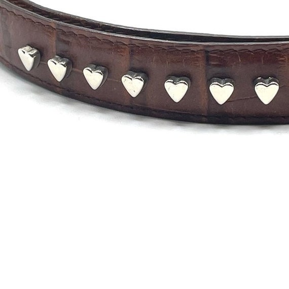 Talbots Vintage Croc Embossed Silver Heart Studded Wa… - Gem